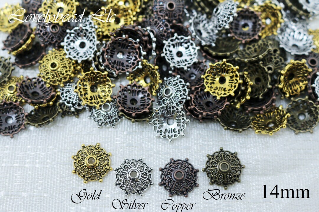 14mm Lead Free Pewter Bead Cap, End Cap (F42199) - Etsy