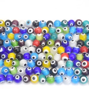 6mm Evil Eye Round Glass Bead Strand (15 Inches Long) - Etsy