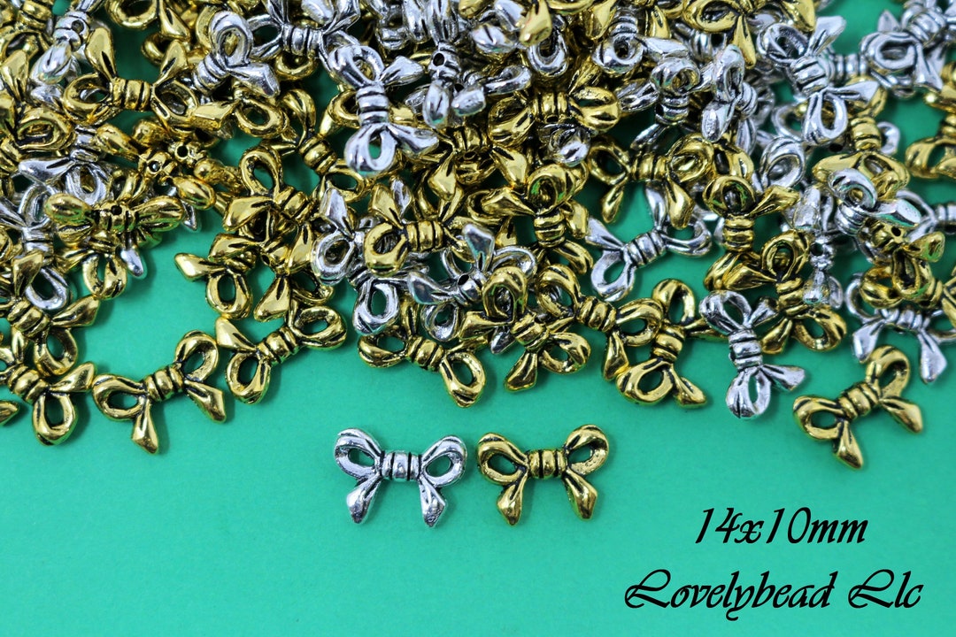 14x10mm Lead Free Pewter Bow Charm (F8508), Christmas Bow Charm - Etsy
