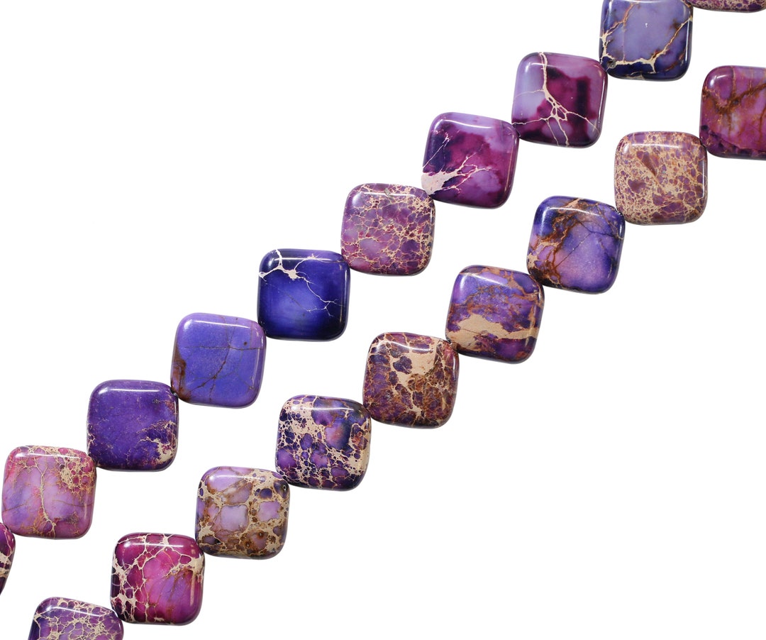 Purple Sea Sediment Jasper Diamond Bead Strand (16 Inches Long) - Etsy