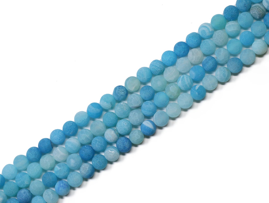 Blue Fire Agate Matte Bead Strand (16 Inch Strand) (4mm, 6mm, 8mm, 10mm ...