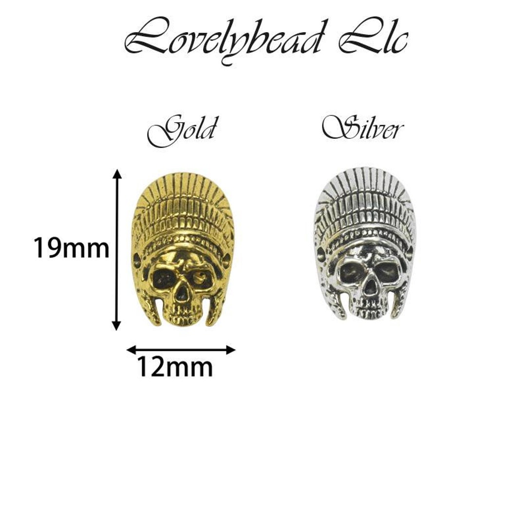 19x12mm Native American Vintage Indian Skull Chief Apache Lead Free ...
