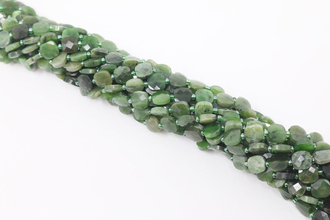 Faceted Flat Nephrite Square Gemstone Bead Strand (15.5 Inches Long) - Etsy