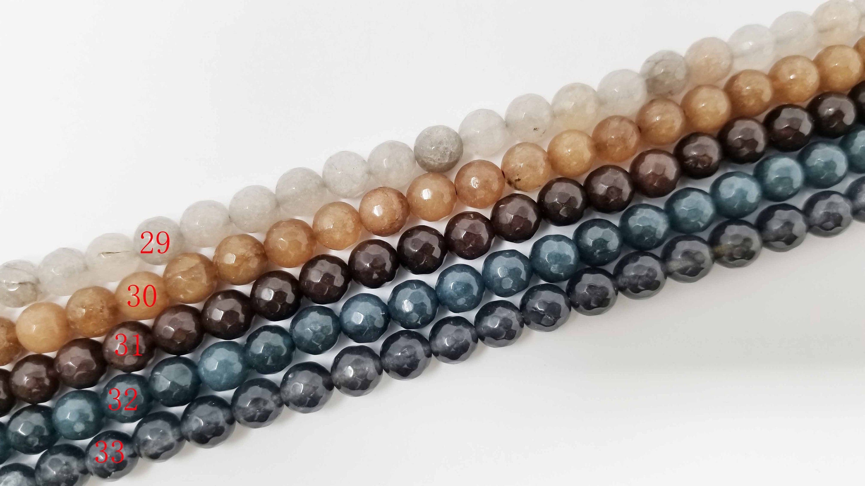 8mm Round Faceted Jade / Agate Gemstone Bead Strand 16 Inch - Etsy