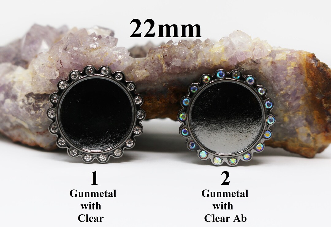 22mm (no Ring) Round Rhinestone Bezel Charm Pendant, Blank Base Bezel ...