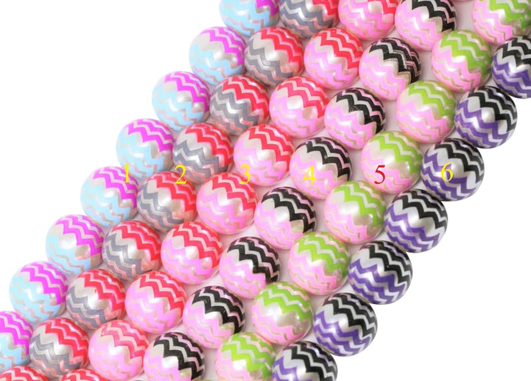 20mm Smooth Round Multicolor Bubble Gum Acrylic Bead Strand (13 Pcs in ...