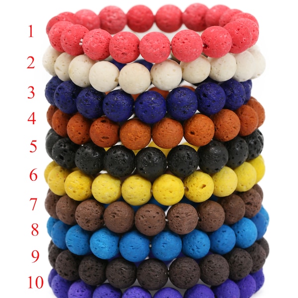 Lava Bead Bracelet - Etsy