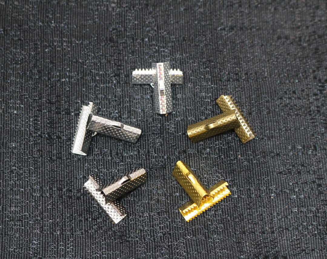 20mm Ribbon End Crimps, Ribbon Cord End Clamps Crimp Beads, End Crimps ...