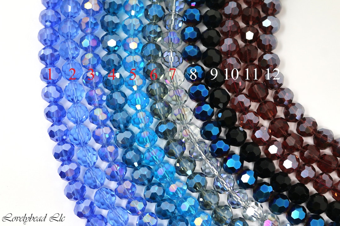 10mm Round Faceted Crystal Bead Strand - Etsy