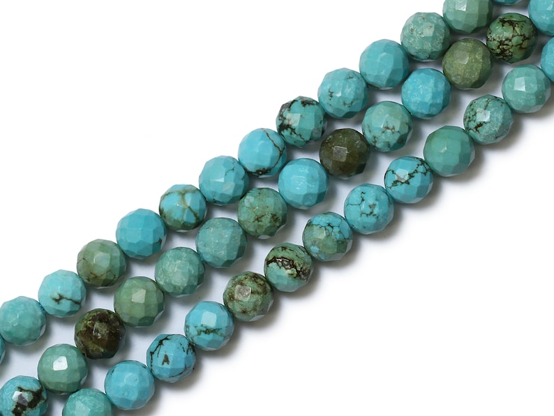 Gorgeous Faceted Turquoise, High Quality Faceted Round in 8mm, 10mm ...