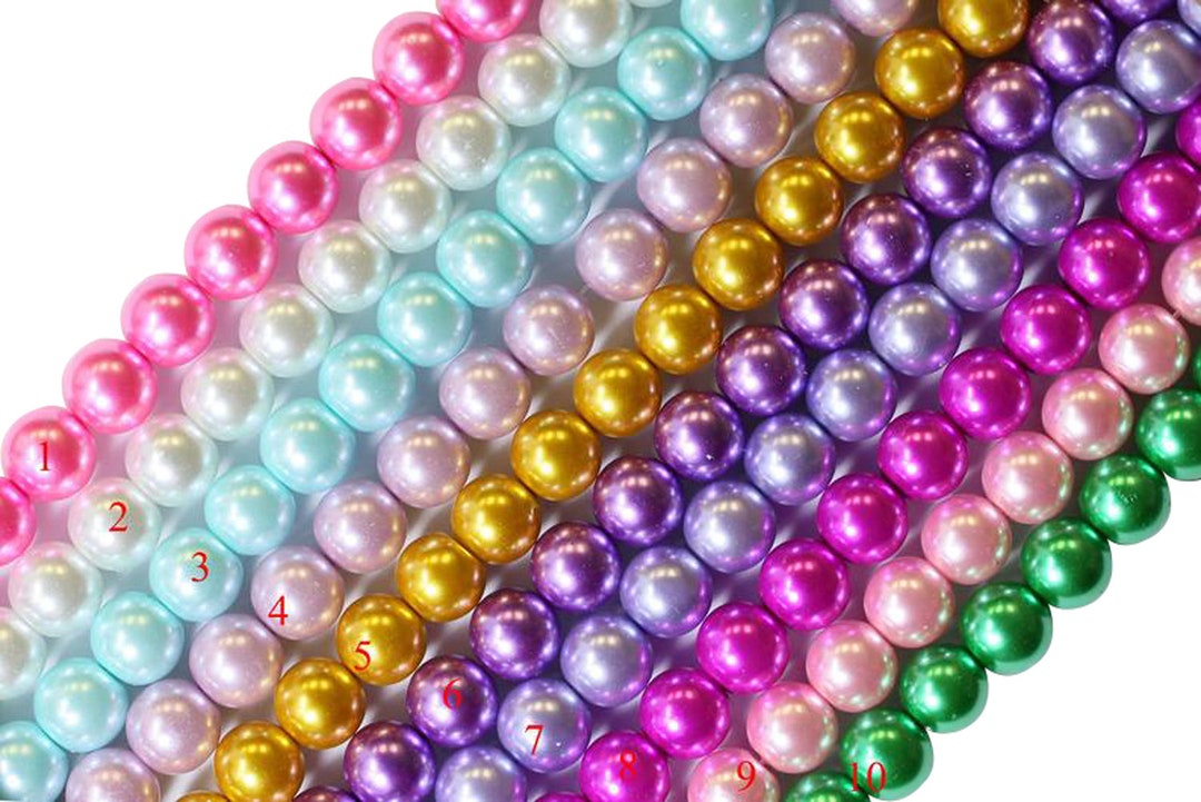 Lovely Bead 12mm Glass Pearl Round Bead Strand 16 Inches Long - Etsy