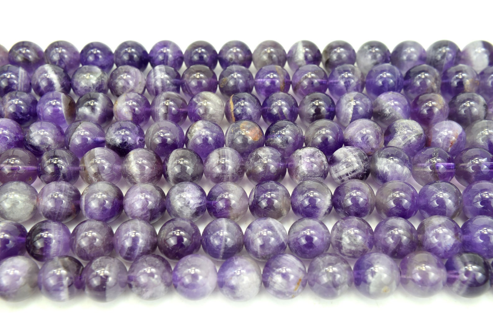 Smooth Round Amethyst Gemstone Bead Strand (15.5 Inches Long) - Etsy