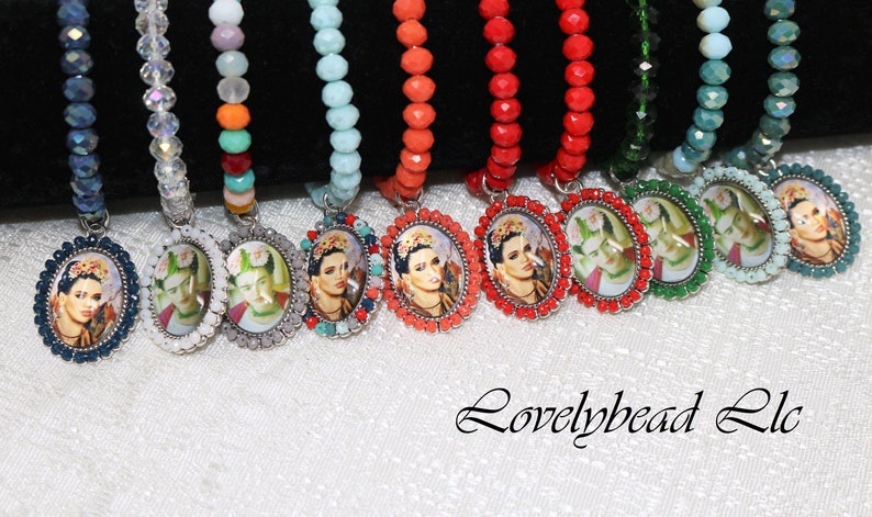 33x26mm Frida Kahlo Crystal With Lead Free Pewter Bezel Pendant ...