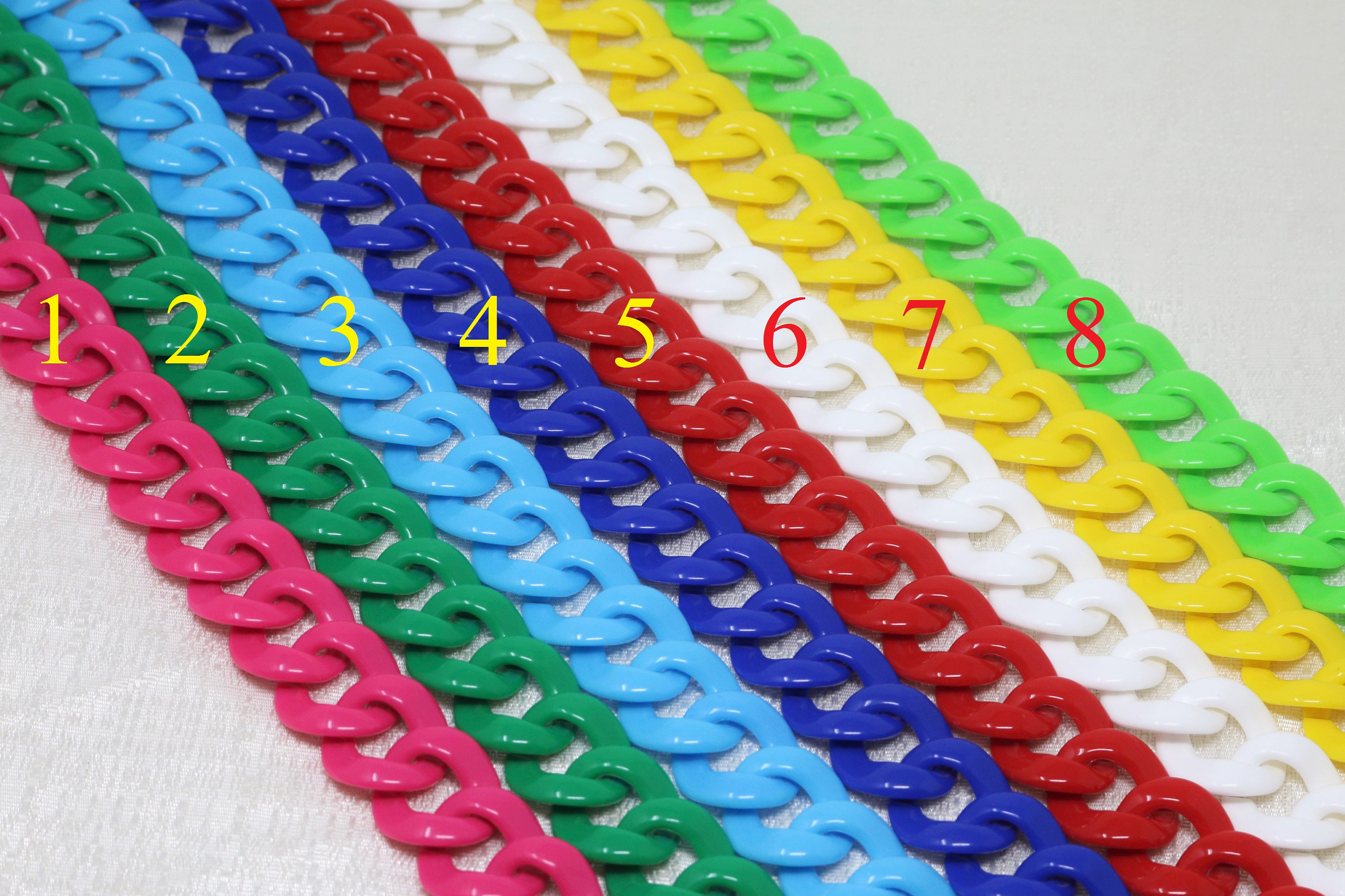 23x18mm Colored Twisted Chunky Acrylic Open Link Chain - Etsy