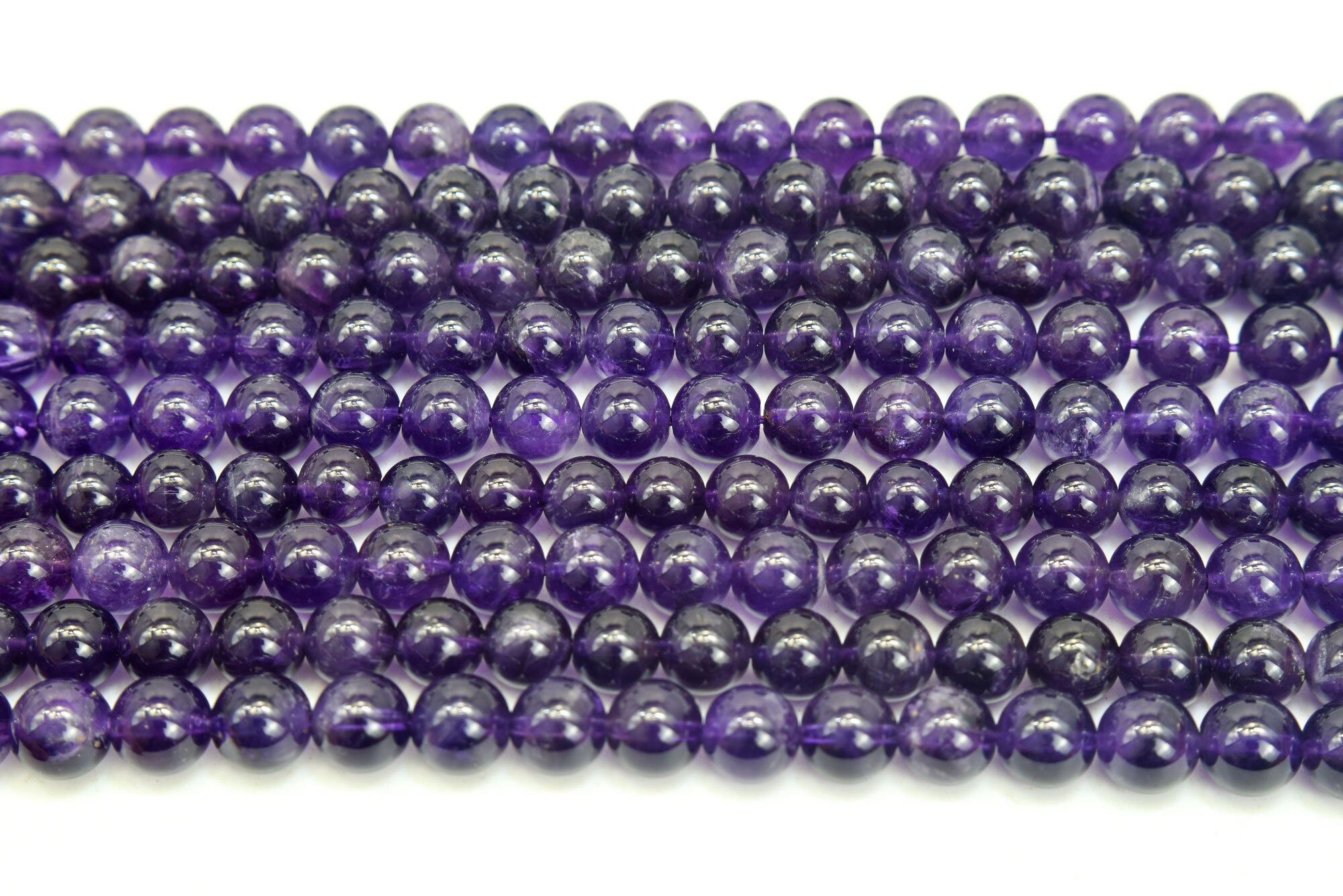 Round Smooth Amethyst Gemstone Bead Strand 15.5 Inches Long | Etsy