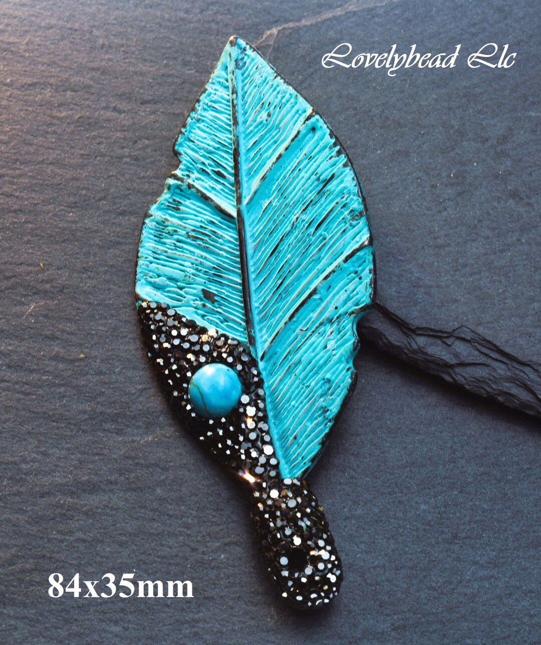 84x35mm Lead Free Patina Pewter With Pave Leaf Pendant - Etsy