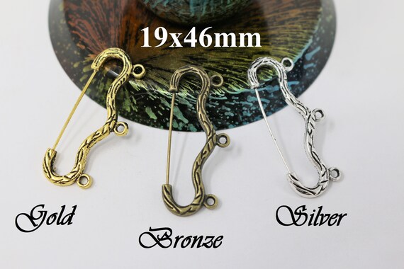 19x46mm Safety Pin Charm Holder Lead Free Pewter Charm Pendant | Etsy