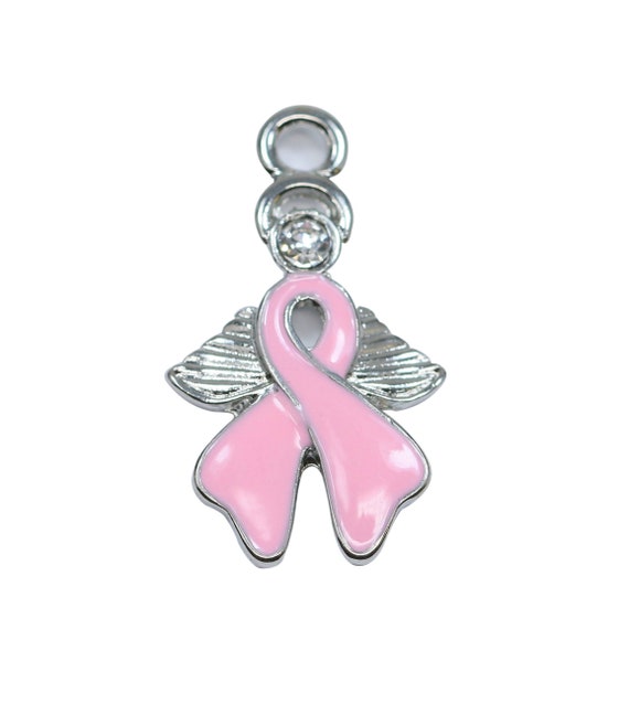 Lovely Bead Pink Ribbon Breast Cancer Awareness Angel Charm - Etsy