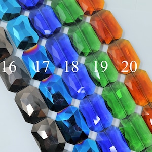 24x33mm Faceted Rectangular Crystal Bead Strand, Rectangle Crystal ...