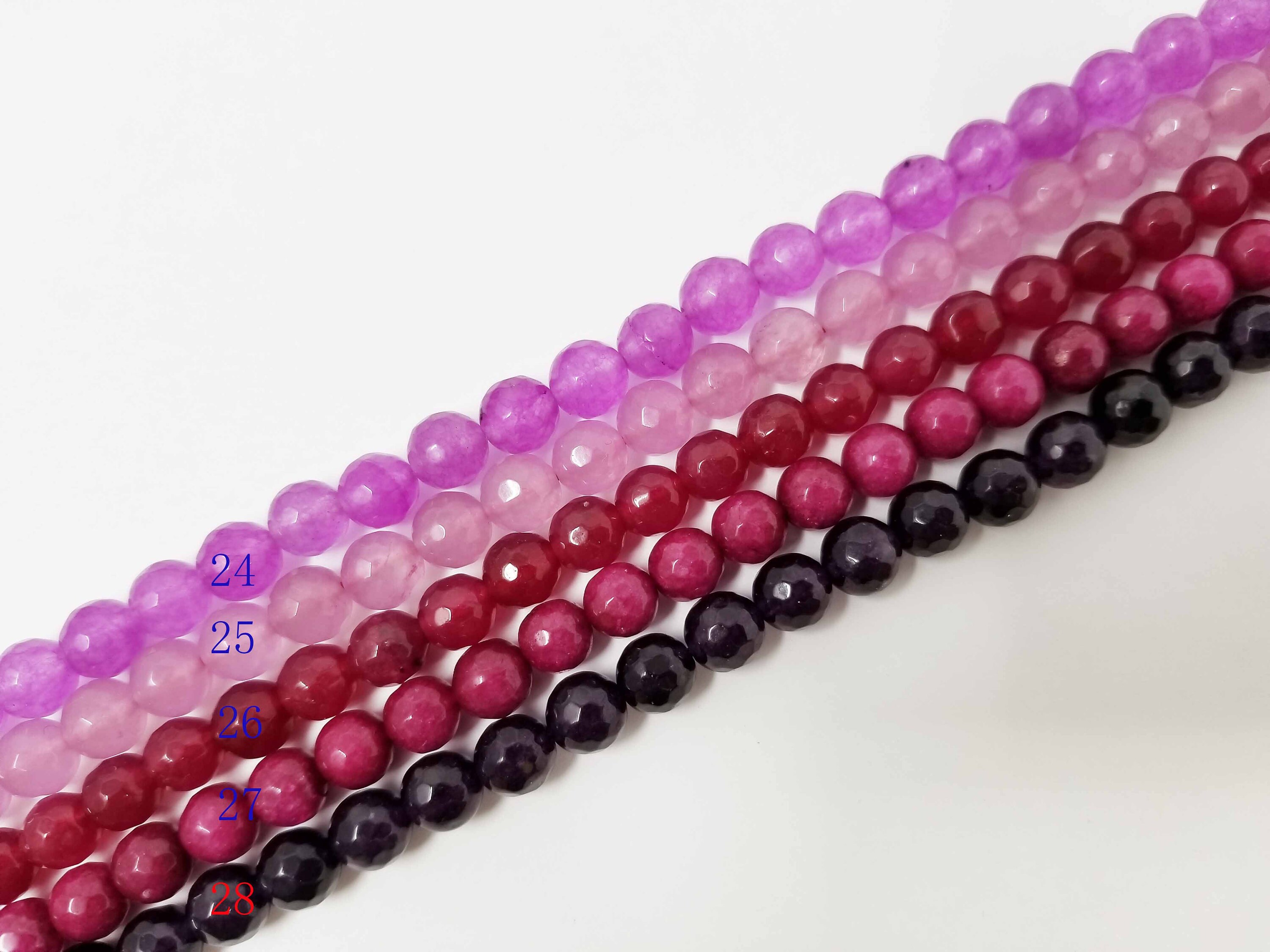 8mm Round Faceted Jade / Agate Gemstone Bead Strand 16 Inch - Etsy