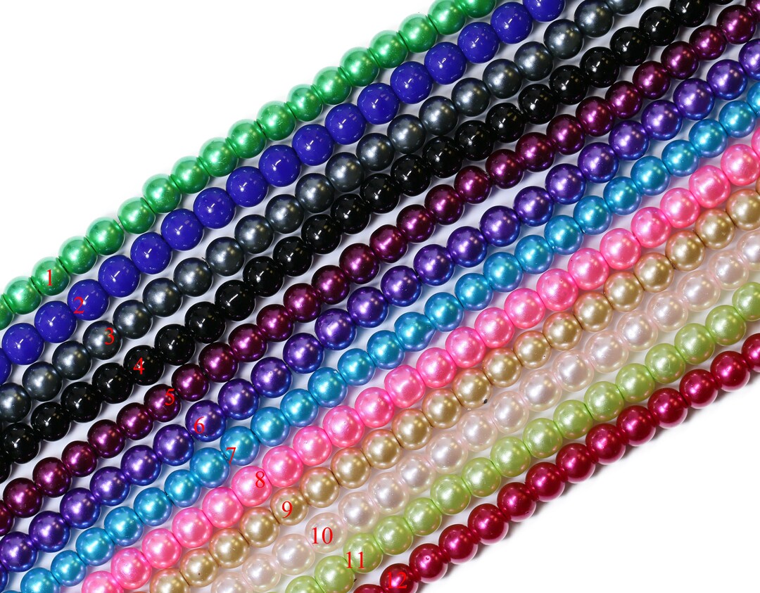 Lovely Bead 6mm Glass Pearl Round Bead Strands 16 Inches Long - Etsy