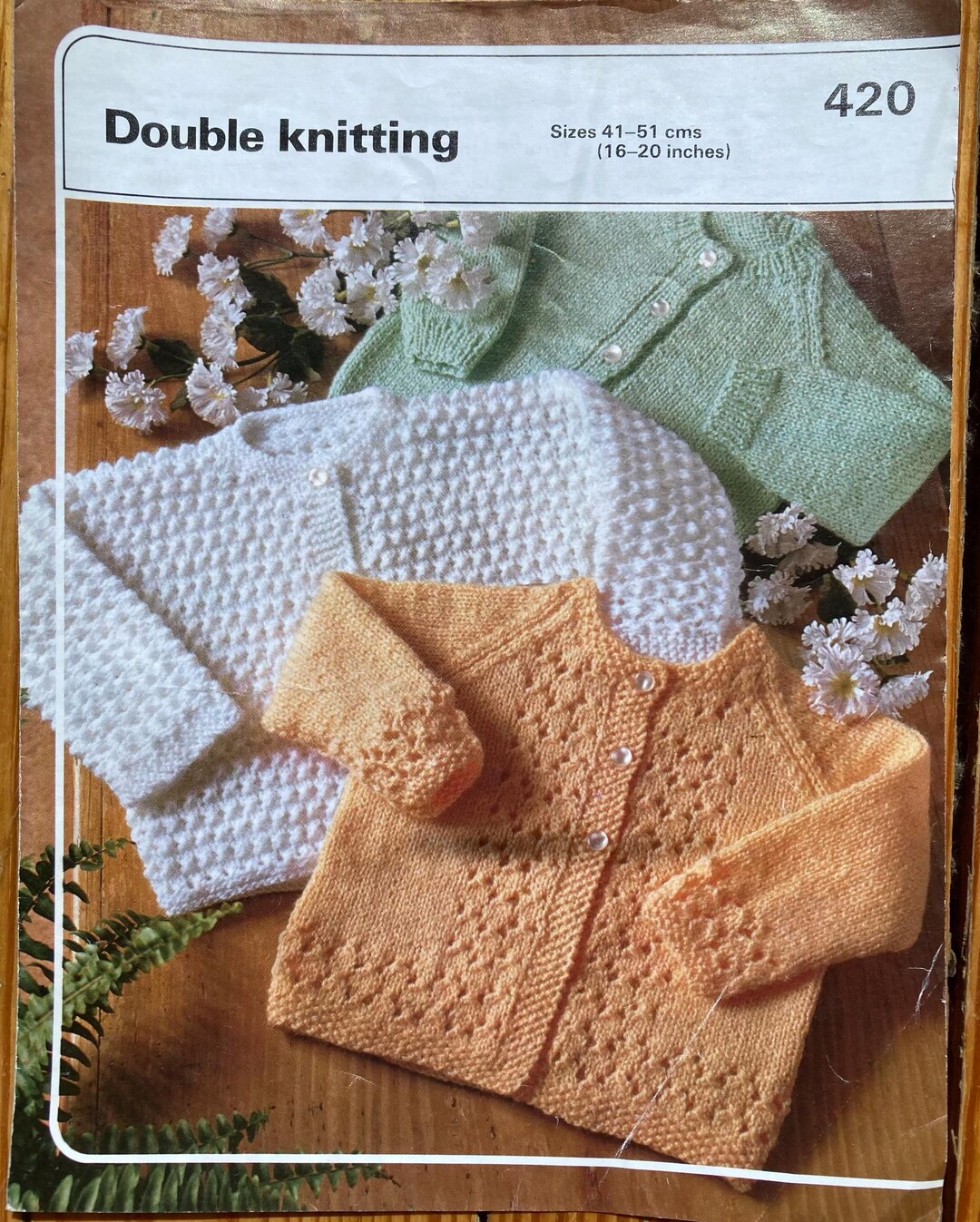 Vintage 80s 1980s Knit Knitting Pattern Instructions Baby Infant ...