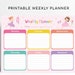 Printable Unicorn Kids Weekly Planner Unicorn Daily (Download Now) - Etsy
