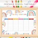 Printable Rainbow School Timetable, Kids Daily Schedule, Back to School ...
