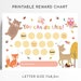 Printable Woodland Animals Reward Chart, Forest Animals Girl's Sticker ...