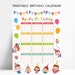 Printable Rainbow Happy Birthday Calendar, Kid Birthday Planner, Class ...