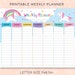 Unicorn Printable Kids Weekly Planner Printable Daily Weekly | Etsy