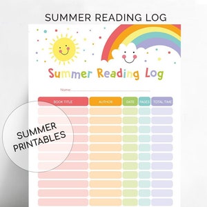 Printable Kids Summer Reading Log, Summer Reading Tracker, Reading Log ...