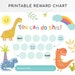 Printable Dinosaur Sticker Reward Chart Dino Reward (Instant Download ...