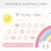 Printable Sun Rainbow Sleeping Chart for Girls (digital Download) - Etsy