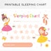 Ballerina Sleep Reward Chart, Sleep Training Printable, Bedtime Routine ...