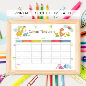 Printable Dinosaur School Timetable, Kids Daily Schedule, Back to ...