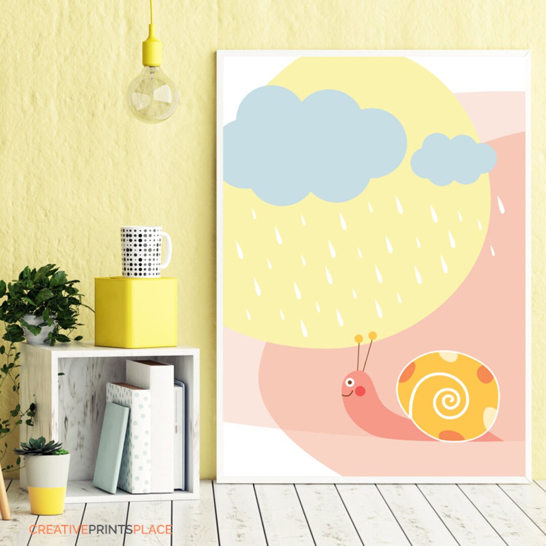 Snail Printable Snail Wall Art Print Snail Illustration - Etsy