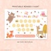 Printable Woodland Animals Reward Chart, Forest Animals Girl's Sticker ...