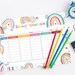 Printable Rainbow School Timetable, Kids Daily Schedule, Back to School ...
