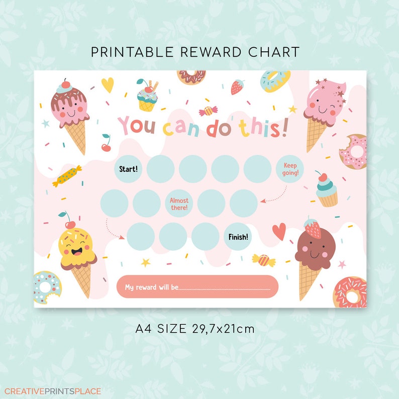 Printable Ice Cream Sticker Reward Chart, Ice Cream Reward Charts ...
