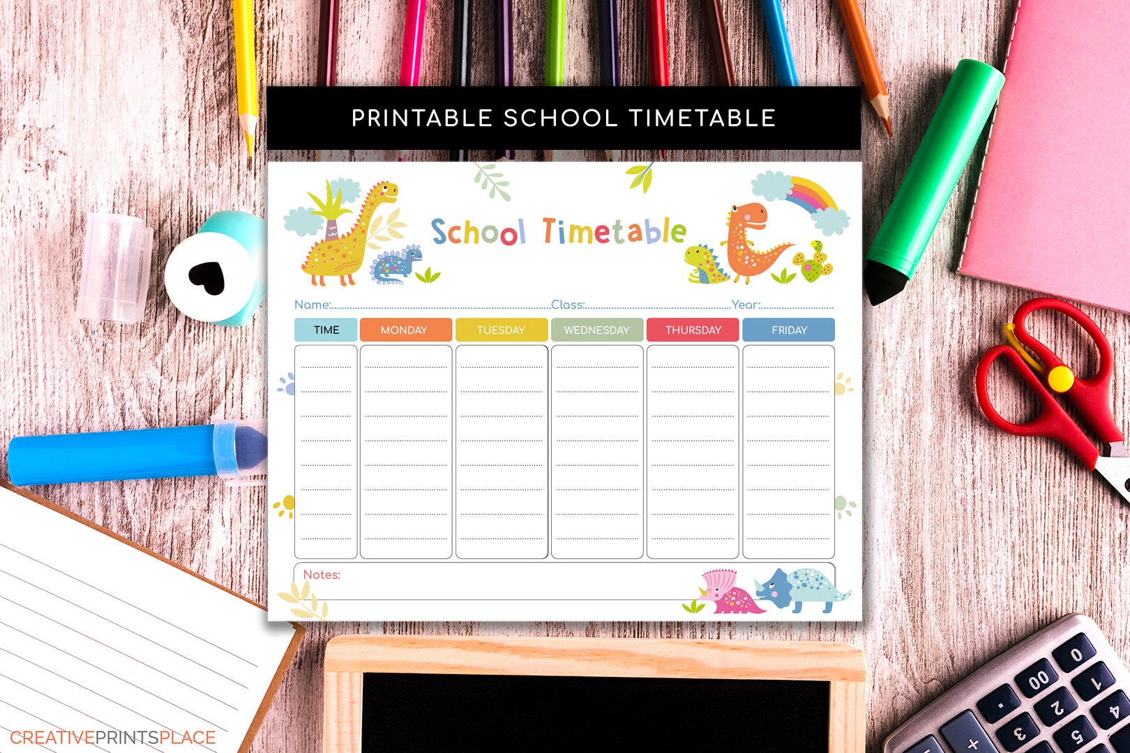 Printable Dinosaur School Timetable, Kids Daily Schedule, Back to ...