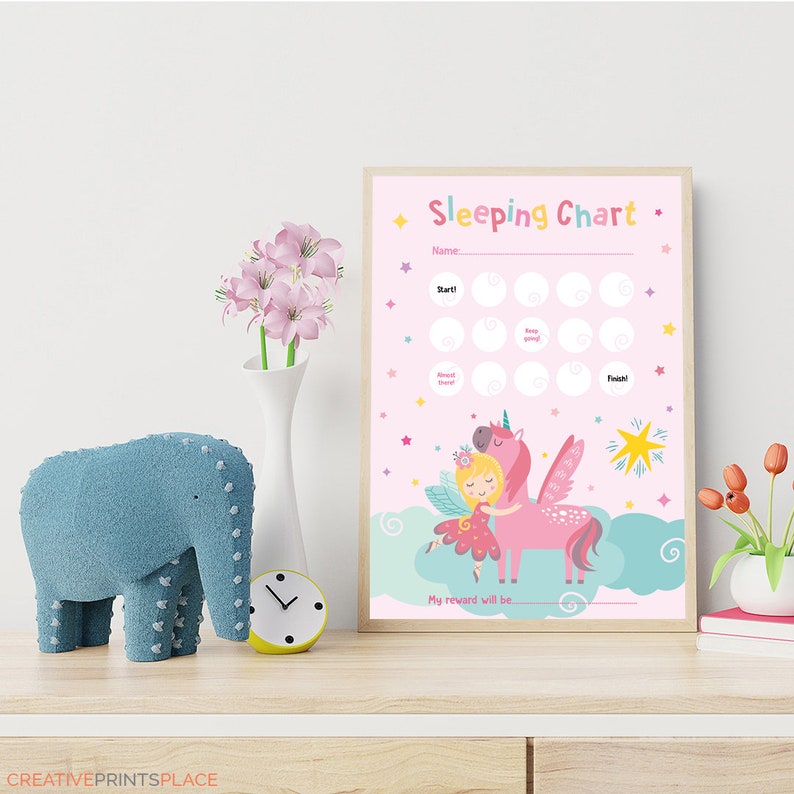 Printable Blonde Fairy Sleeping Chart Girl Behavior Chart - Etsy