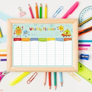 Printable Robots Weekly Planner, Robots Daily Planner, Printable Daily ...