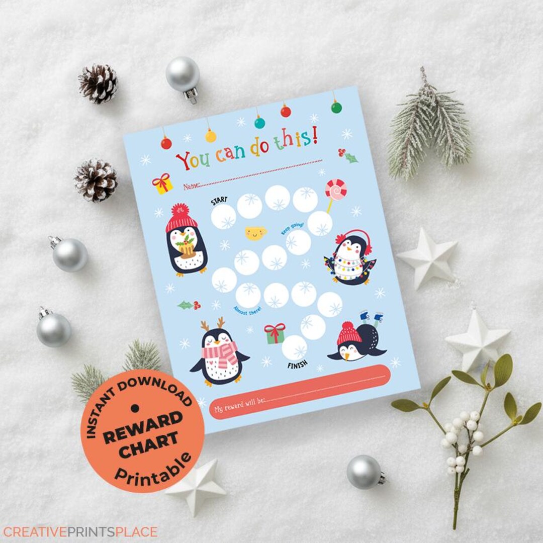 Printable Christmas Penguins Reward Chart for Kids – Holiday Behavior ...