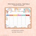 Printable Rainbow School Timetable, Kids Daily Schedule, Back to School ...