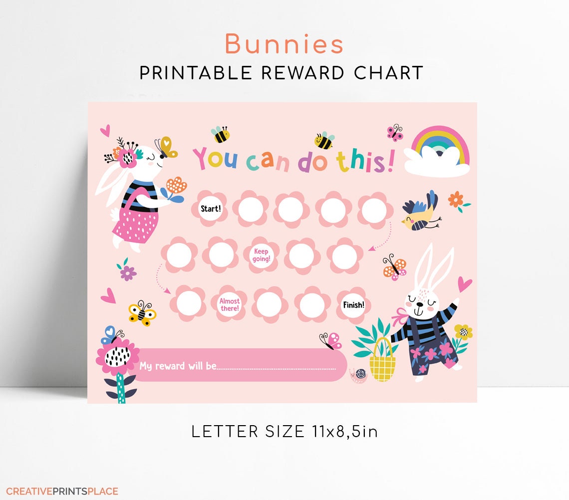 Girls Reward Chart BUNDLE, Wodland Reward Chart, Panda Reward Chart ...
