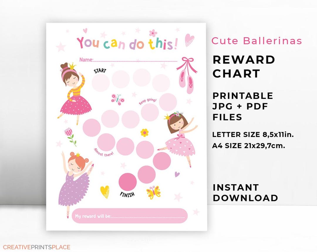 Printable Ballerinas Theme Reward Charts, Girl's Sticker Charts ...