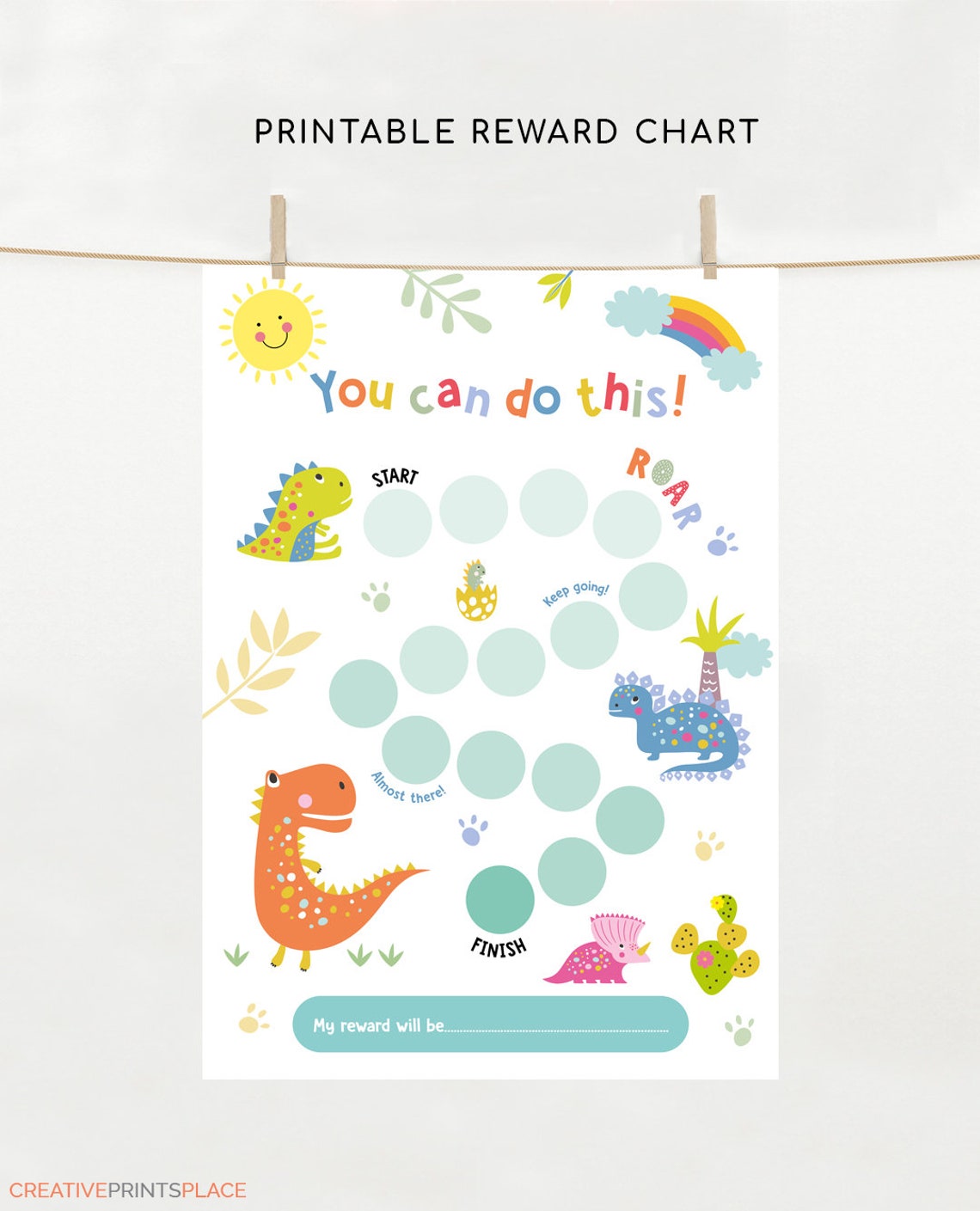 Printable Dinosaur Sticker Reward Chart, Dino Reward Charts, Dinosaur ...