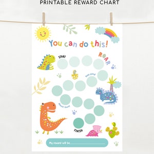 Printable Dinosaur Sticker Reward Chart, Dino Reward Charts, Dinosaur ...