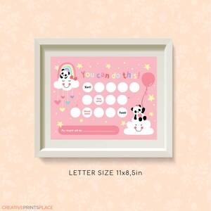 Printable Panda Reward Chart for Girls, Girl's Sticker Chart, Instant ...